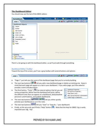 Creating dashboards in obiee | PDF