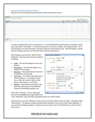 Creating dashboards in obiee | PDF