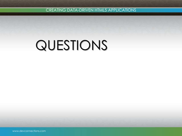 Creating Data Driven Html5 Applications Ppt Free Download 