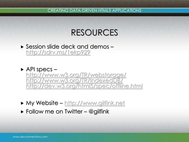 Creating Data Driven HTML5 Applications | PPTX Creating Data Driven HTML5 Applications | PPTX