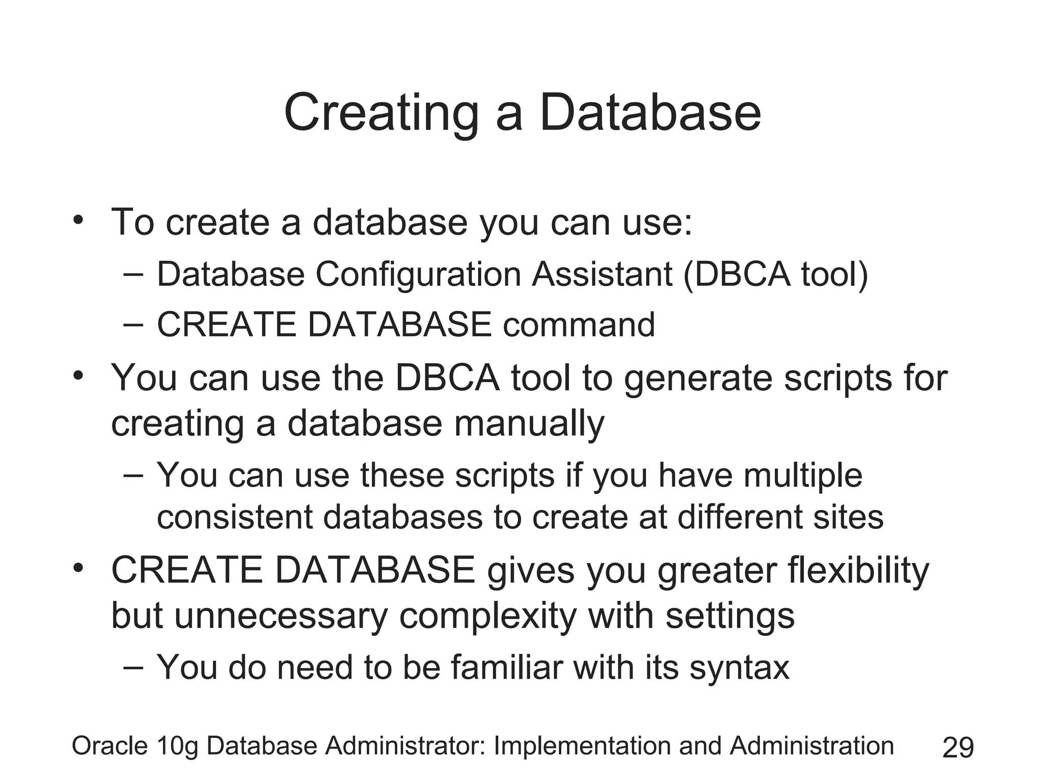 Creating database | PPT