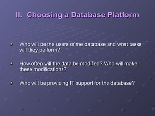 Creating Database 2010 | PPT