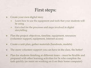 Creating digital stories - the process | PPT