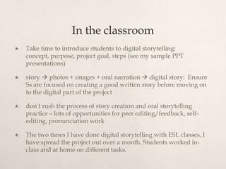 Creating digital stories - the process | PPTX