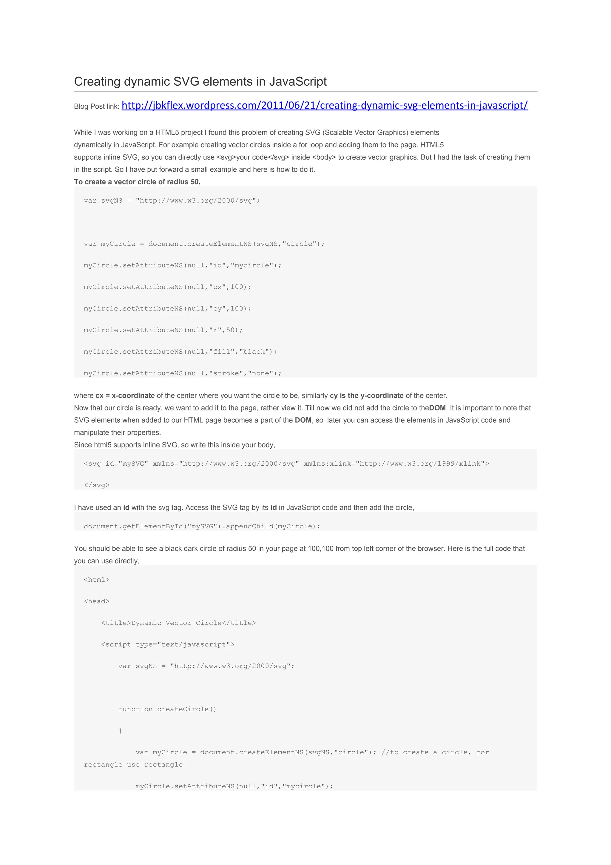 Creating dynamic SVG elements in JavaScript | DOC Creating dynamic SVG elements in JavaScript | DOC