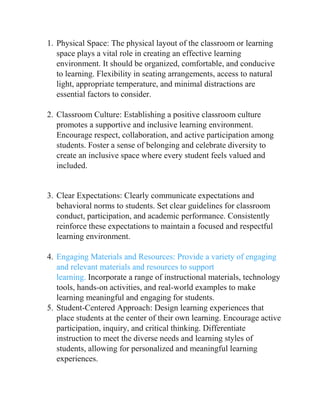 Creating Effective Learning Environments updated 2023 document 18.docx