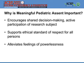 Creating Effective Pediatric Assent Forms: Overcoming Common Obstacles ...