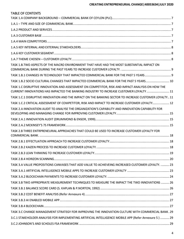Creating entrepreneurial change CIM ASSIGNMENTS | PDF