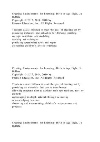 Creating Environments for Learning Third EditionJulie Bu | DOCX