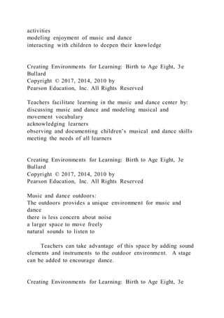 Creating Environments for Learning Third EditionJulie Bu | DOCX