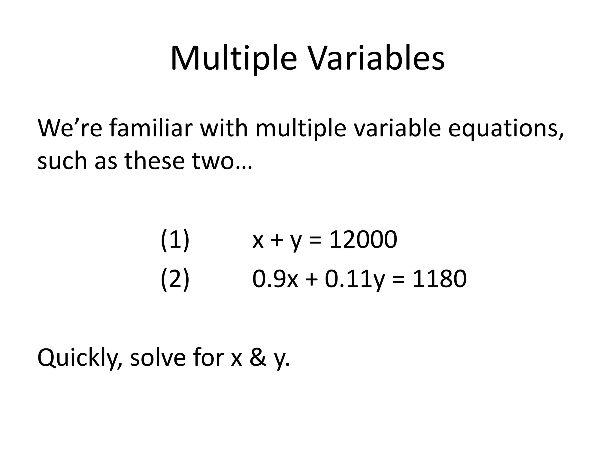 Creating Equations (Part I) | PPTX