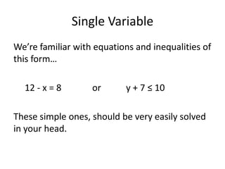 Creating Equations (Part I) | PPTX