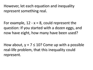 Creating Equations (Part I) | PPTX