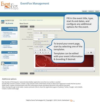Set up Events - EventFox Registration Solution | PDF