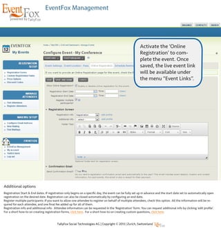 Set up Events - EventFox Registration Solution | PDF