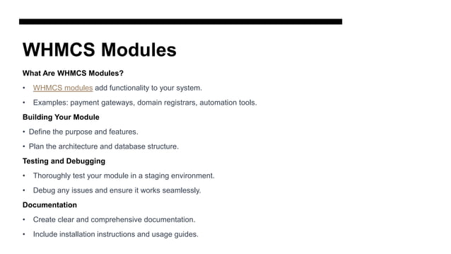 Creating Exceptional WHMCS Themes & Modules | PPT
