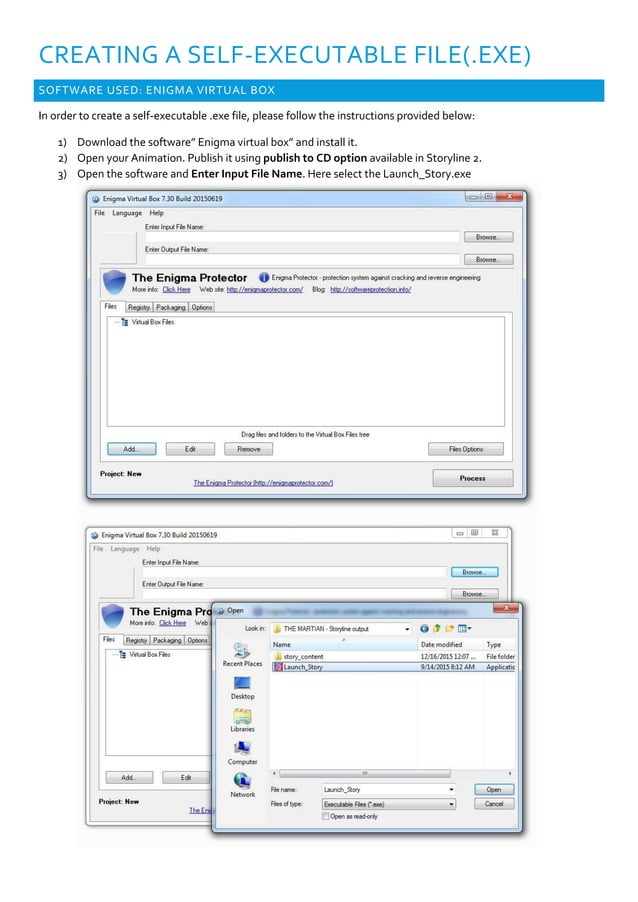 Creating a Self Executable Exe File Using Enigma Virtual Box | PDF