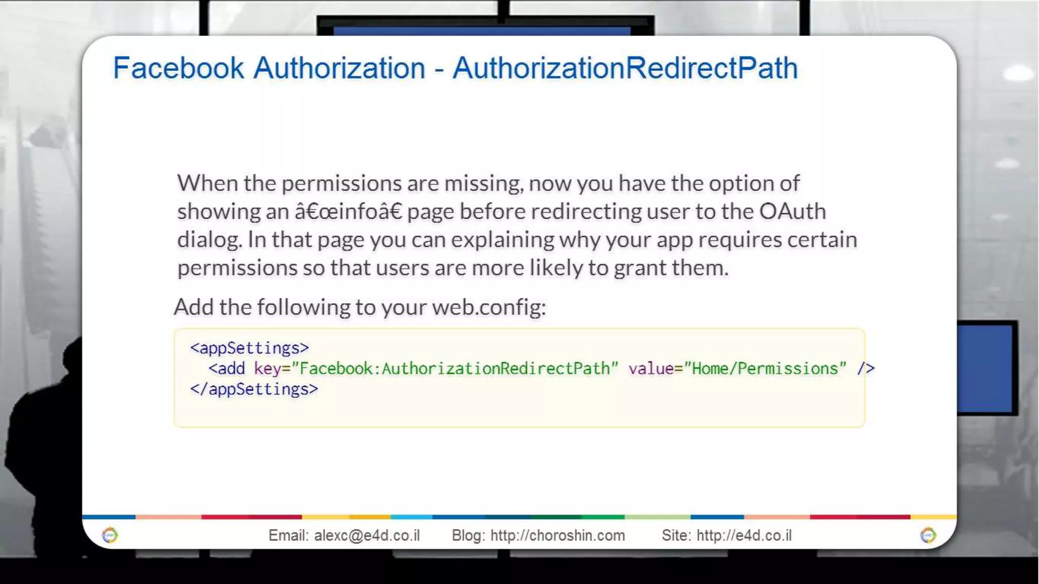 Creating Facebook Canvas Apps Using The New Template And Library For ASP.NET MVC 4 | PPT
