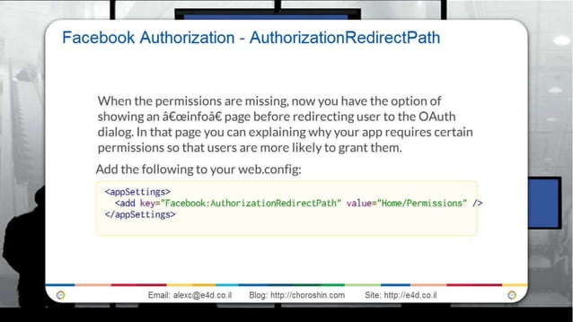 Creating Facebook Canvas Apps Using The New Template And Library For ASP.NET MVC 4 | PPT