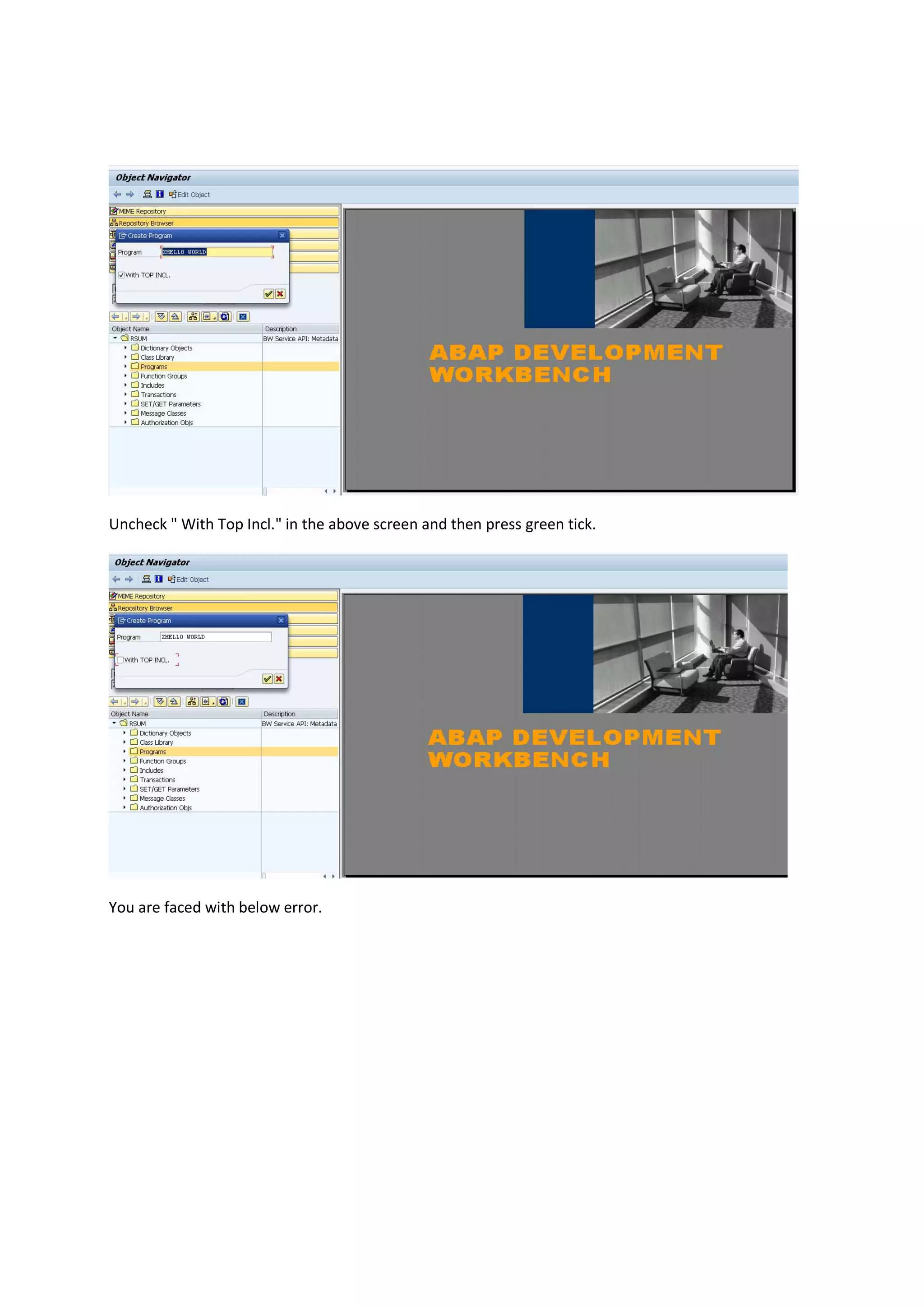Step By Step Guide For Creating First Abap Report In Sap Pdf Programming Languages Computing