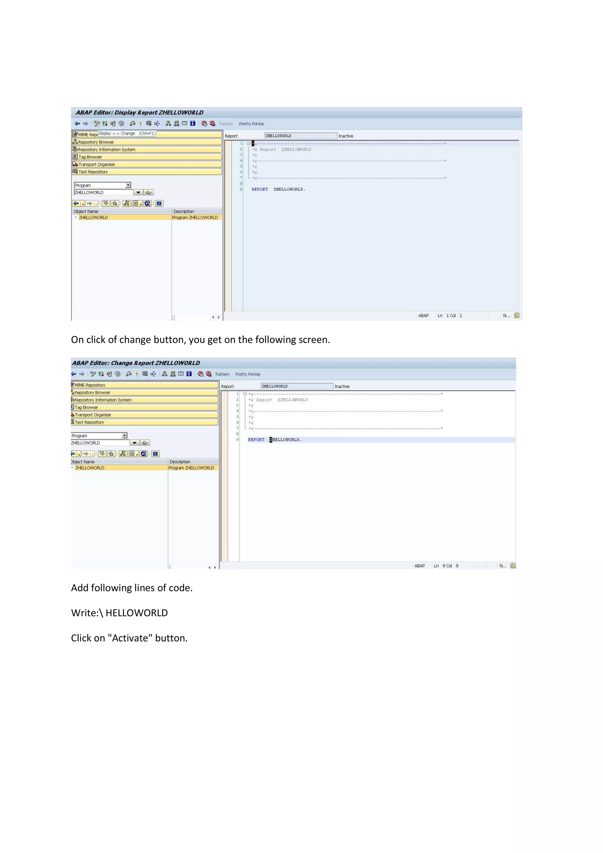 Step By Step Guide For Creating First Abap Report In Sap Pdf Programming Languages Computing