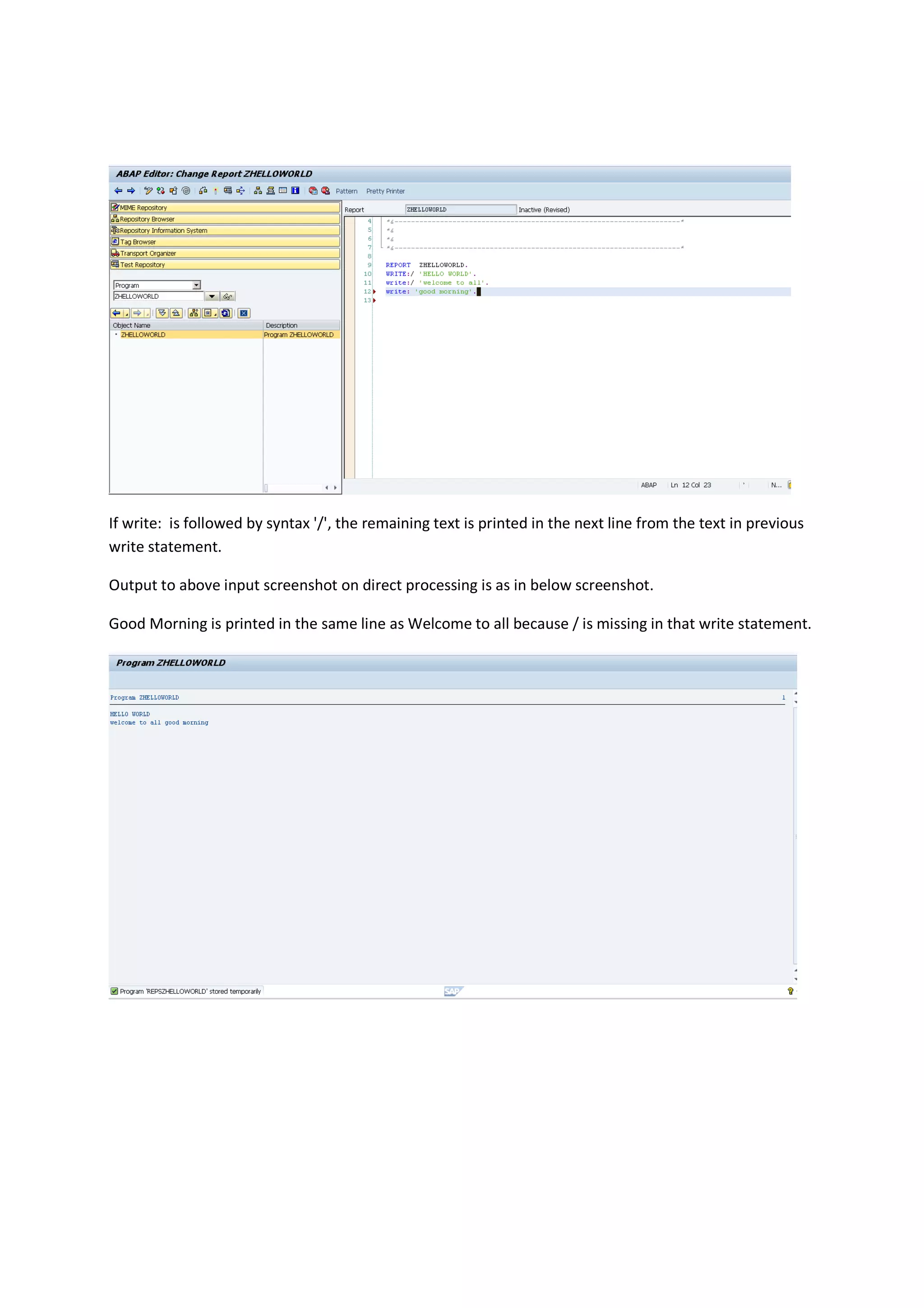 Step By Step Guide For Creating First Abap Report In Sap Pdf Programming Languages Computing