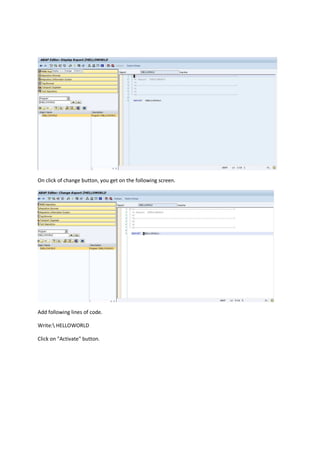 Step by Step guide for creating first ABAP report in SAP | PDF