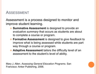 Creating formative & adaptive learning assessments | PPTX