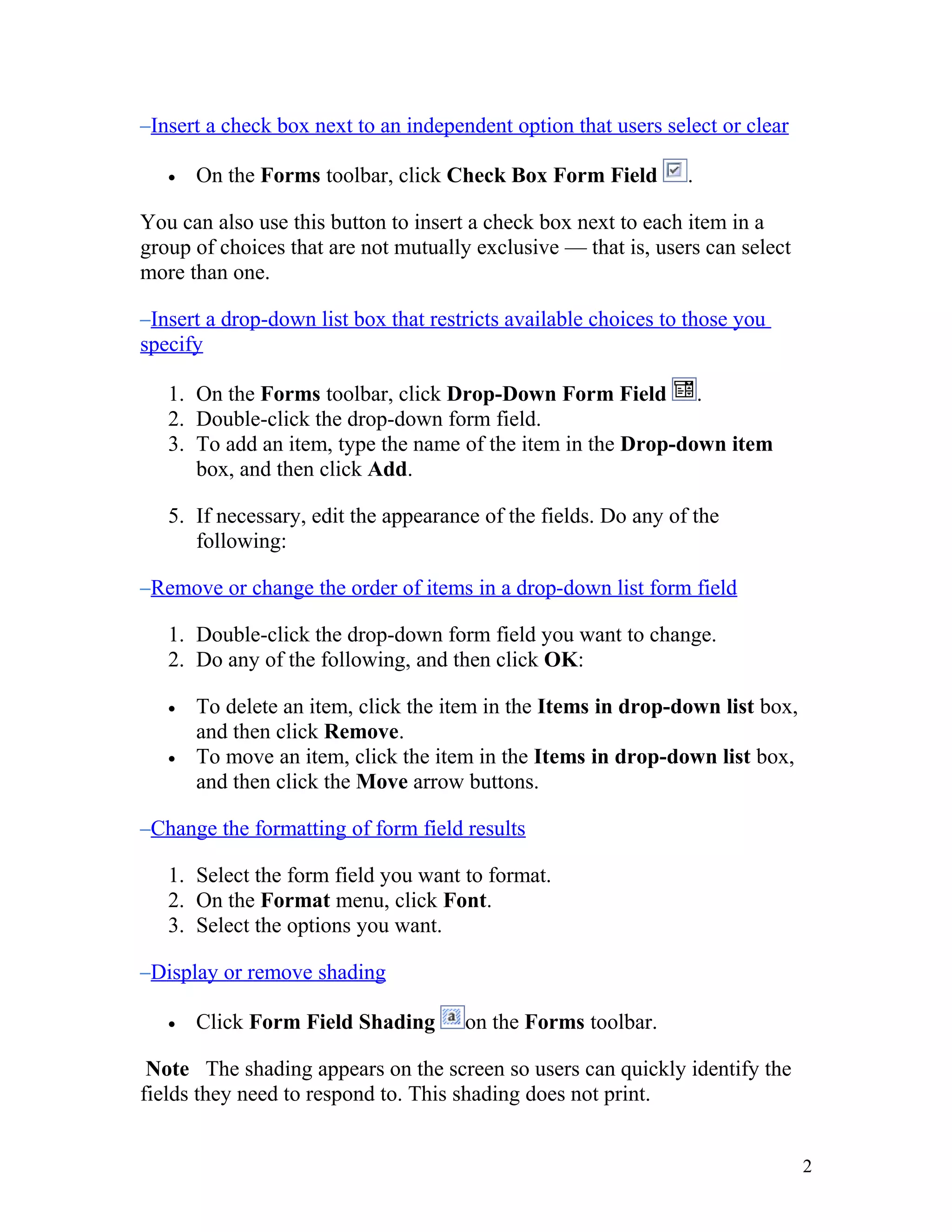 Creating forms word 2003 | DOC