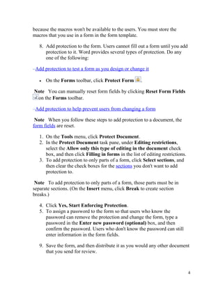 Creating forms word 2003 | DOC