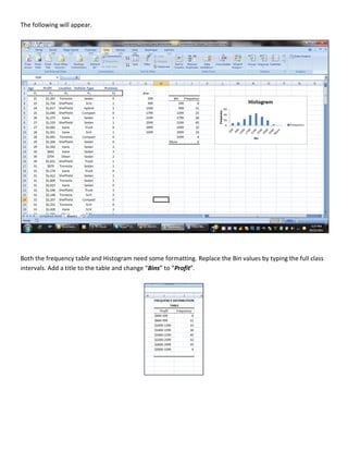Creating frequency distribution tables and histograms using excel analysis toolpak | PDF