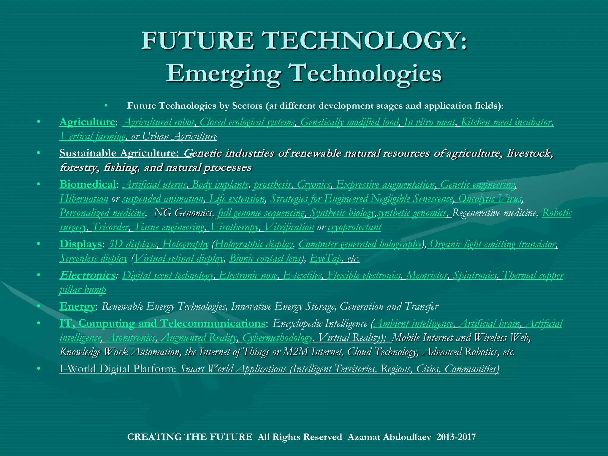 Creating the Future: Tomorrow's World: a Smart Strategy for Human ...