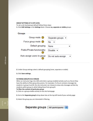 Creating groups on lms (advanced) | PDF