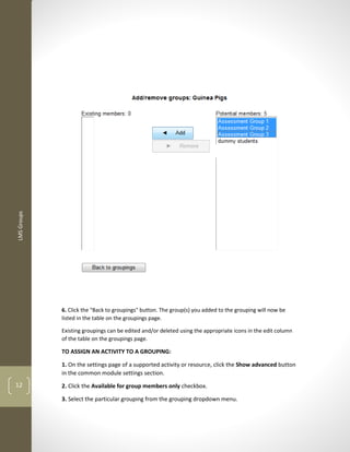 Creating groups on lms (advanced) | PDF
