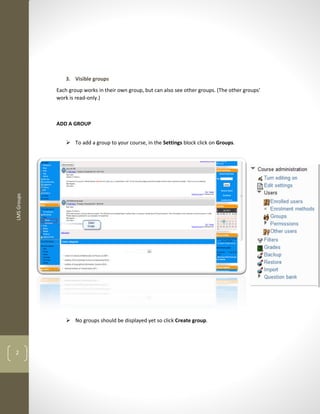 Creating groups on lms (advanced) | PDF