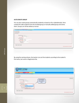 Creating groups on lms (advanced) | PDF