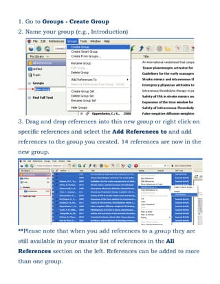Creating groups to manage references | PDF