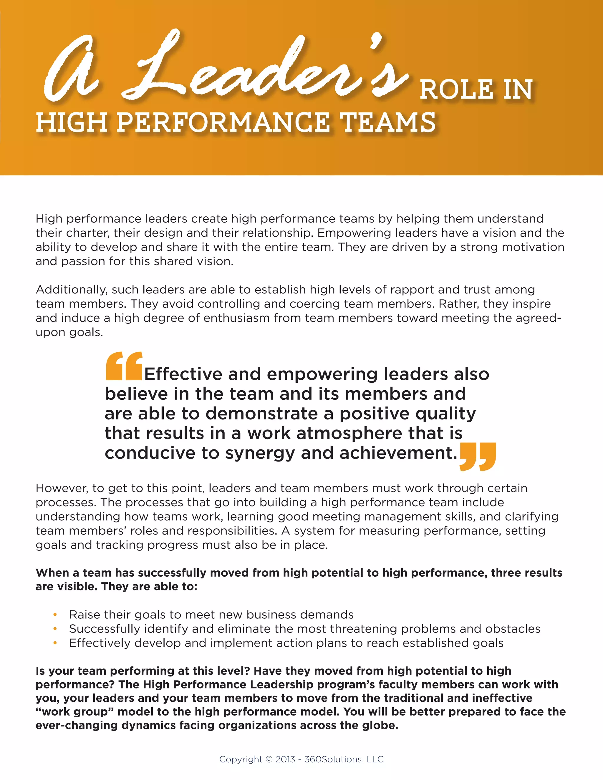 Creating high performance_teams | PDF | Human Resources | Business