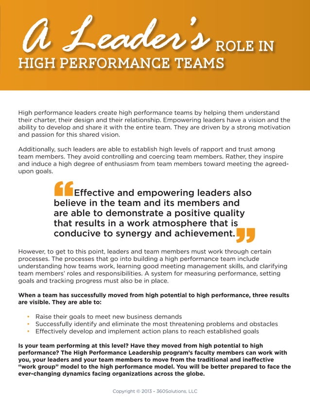 Creating high performance_teams | PDF | Human Resources | Business