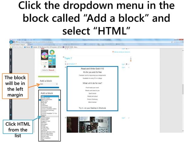 Creating html blocks on oracle | PPT