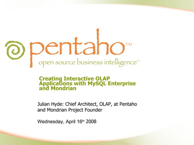 Creating Interactive Olap Applications With My Sql Enterprise And ...