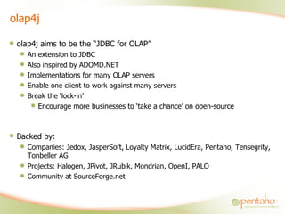 Creating Interactive Olap Applications With My Sql Enterprise And Mondrian Presentation | PPT