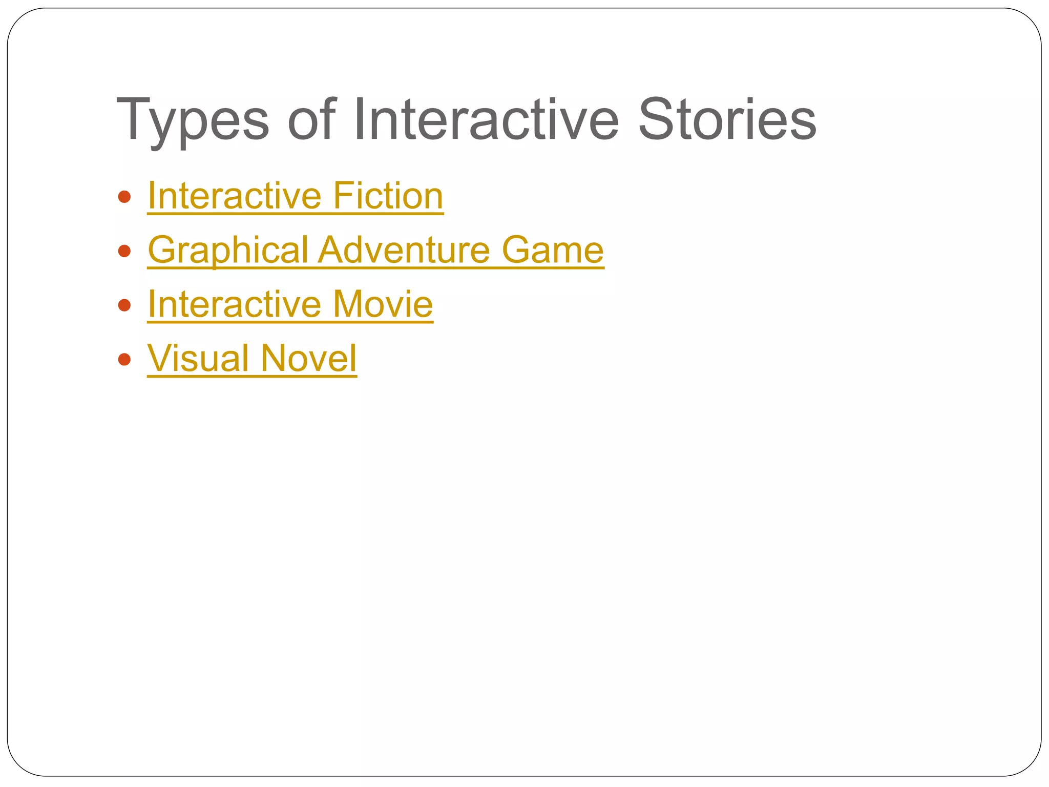 Creating interactive stories | PPTX