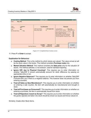 Creating inventory masters in Tally ERP 9 | PDF