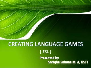 Creating Language Games PPT | PPTX