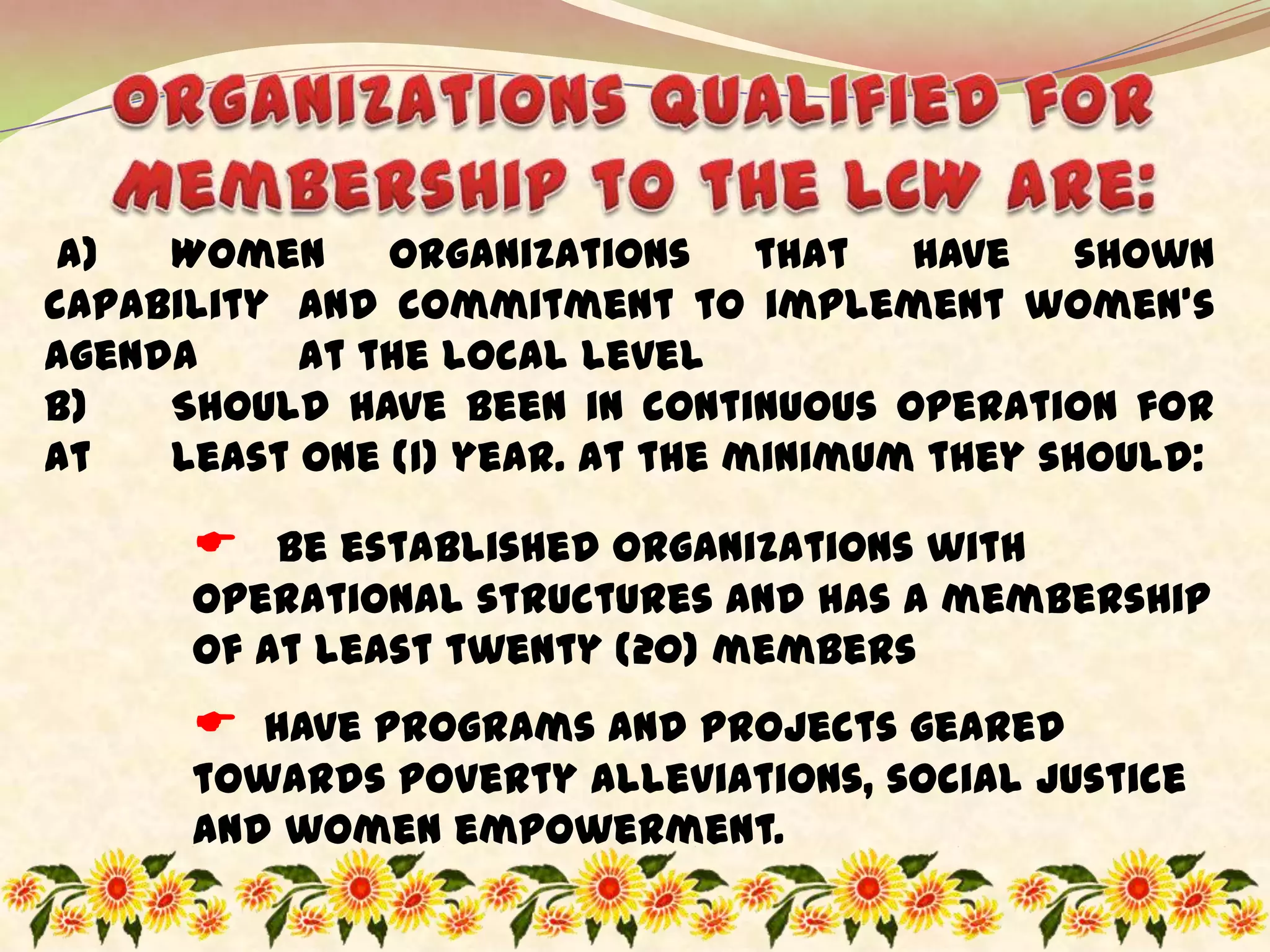 Creating lcws and strenghthening of lcw initiatives | PPTX