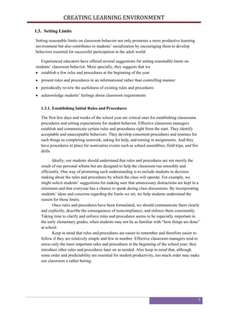 Creating learning environment | DOCX