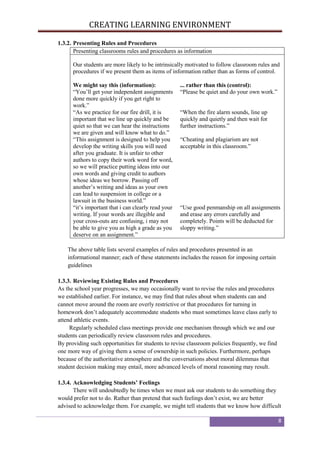 Creating learning environment | DOCX