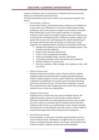 Creating learning environment | PDF