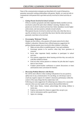 Creating learning environment | PDF